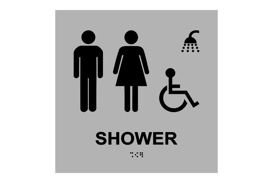 Shower Braille Sign